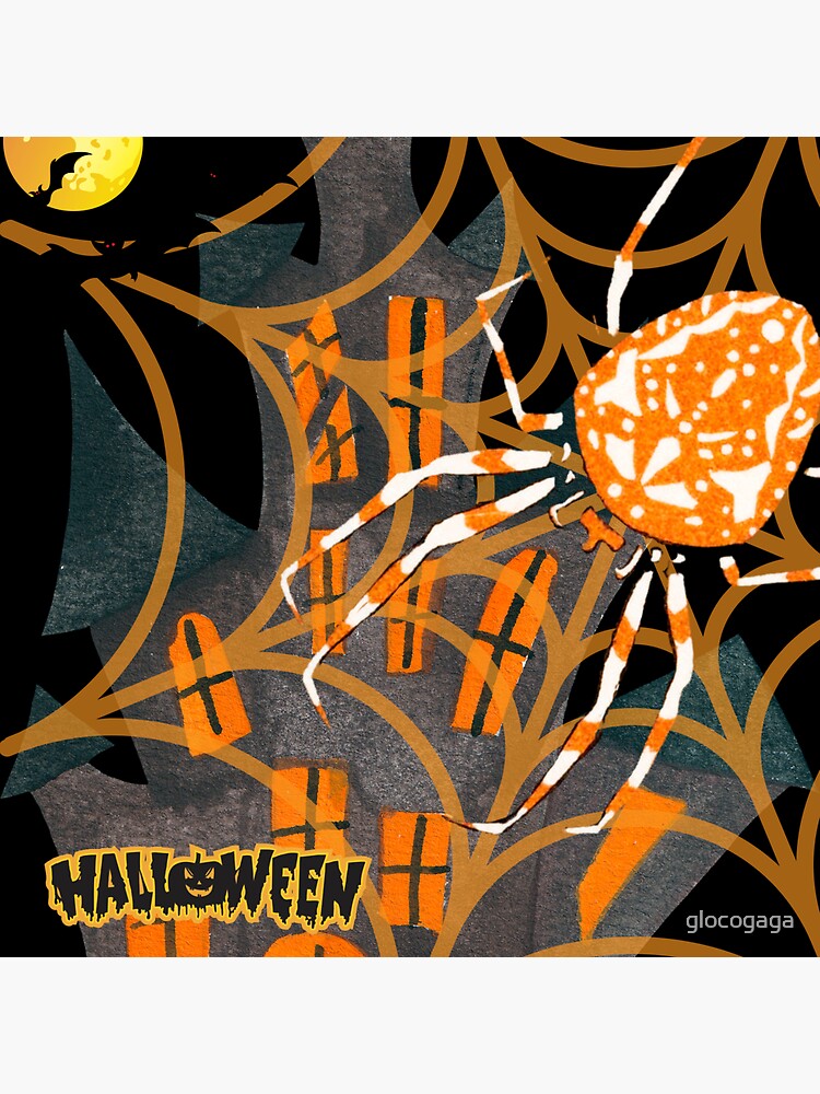 "Haloween Spider with Bet" Sticker for Sale by glocogaga | Redbubble
