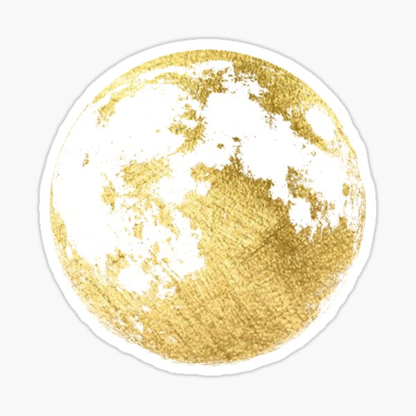 "Gold Moon | Celestial Body | Full Moon | Metallic Gold" Sticker for Sale by LifeAndWonder ...
