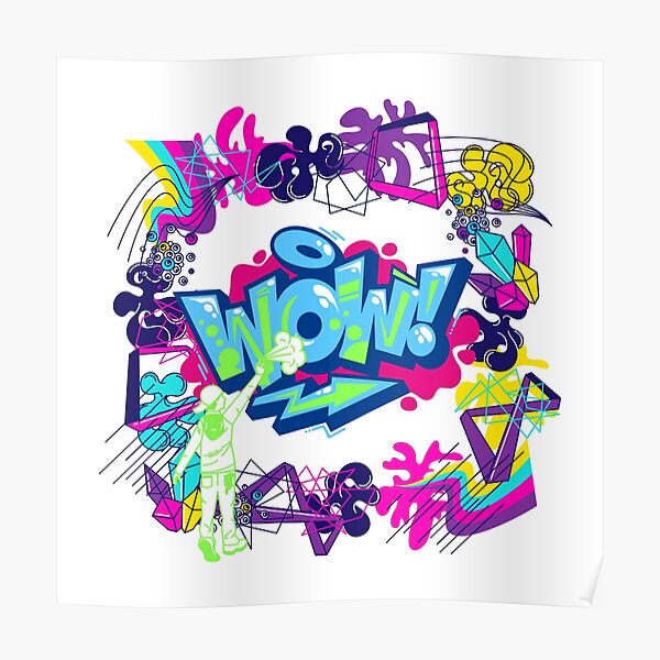 "Graffiti letters complex blue version" Poster for Sale by mold-Design ...