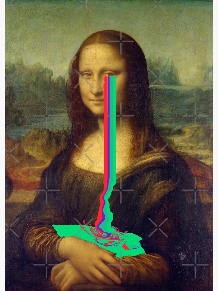 "Mona Lisa Crying Glitch" Sticker for Sale by JashJhaveri | Redbubble