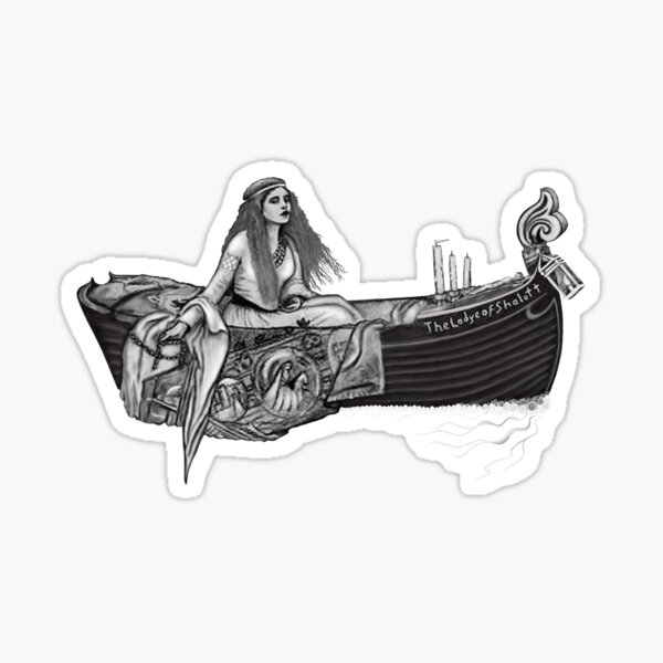 "The lady of Shallot - drawing " Sticker for Sale by Kestrelle | Redbubble