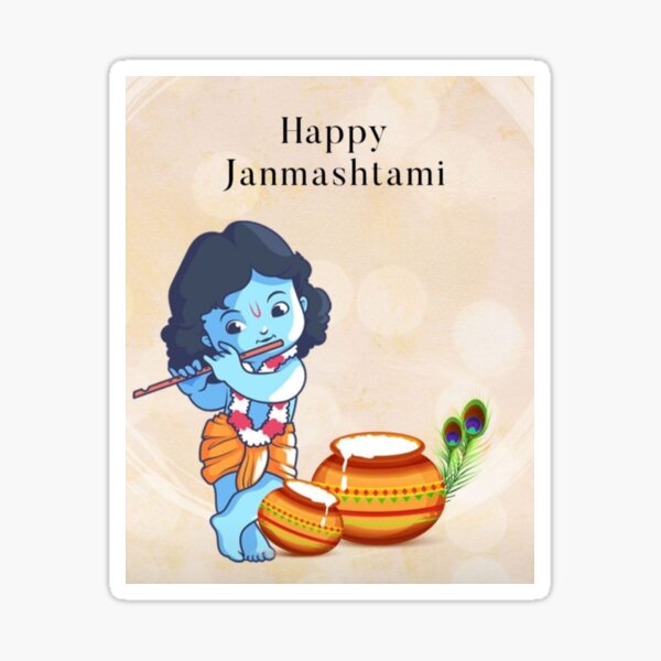 "Janmashtami" Sticker for Sale by Adelleshop | Redbubble