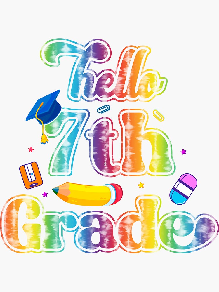 "Back To School Hello 7th Grade Teachers Students" Sticker for Sale by ...