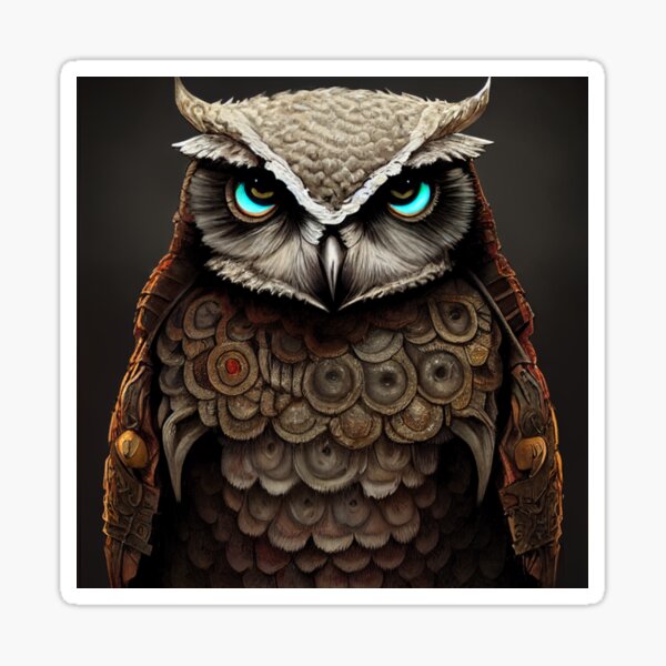 "Army Owl - Blue Eyes" Sticker for Sale by Parallel-Sketch | Redbubble