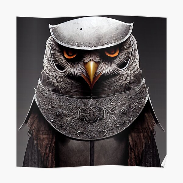 "Army Owl - Knight" Poster for Sale by Parallel-Sketch | Redbubble