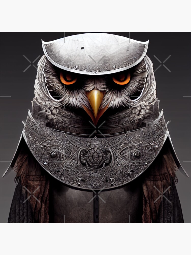 "Army Owl - Knight" Sticker for Sale by Parallel-Sketch | Redbubble