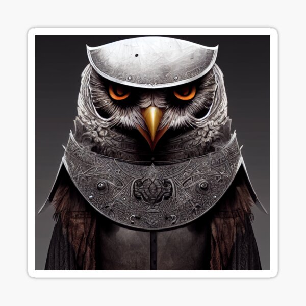 "Army Owl - Knight" Sticker for Sale by Parallel-Sketch | Redbubble