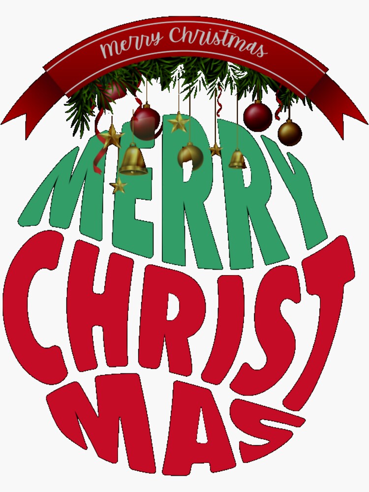 "happy mery christmas" Sticker for Sale by Tintany | Redbubble
