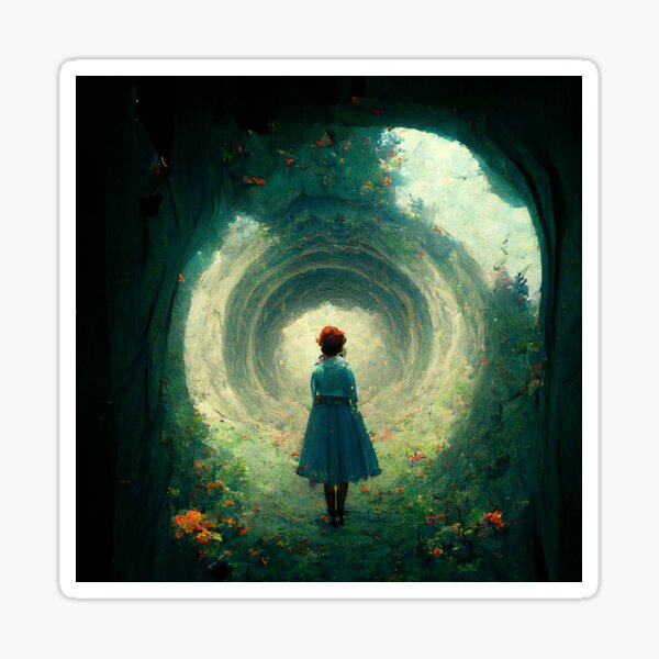 "Forest Portal Girl" Sticker for Sale by HmmmWoah | Redbubble