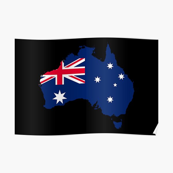"Flag Map of Australia" Poster for Sale by mo91 | Redbubble