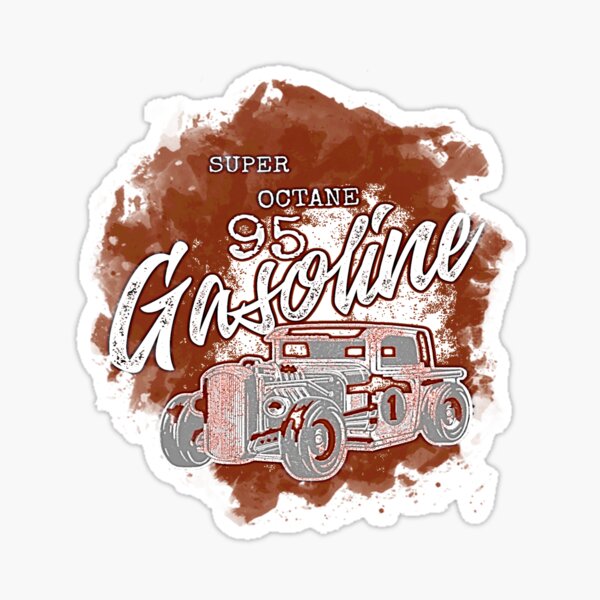 "Hot Rod Vintage Look High Octane" Sticker for Sale by Rorulent | Redbubble
