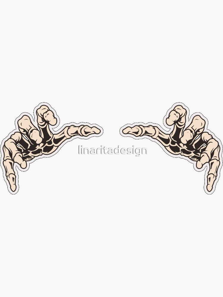 "Skeleton Hand catch Sign Bones Costume Funny Halloween Gift" Sticker ...
