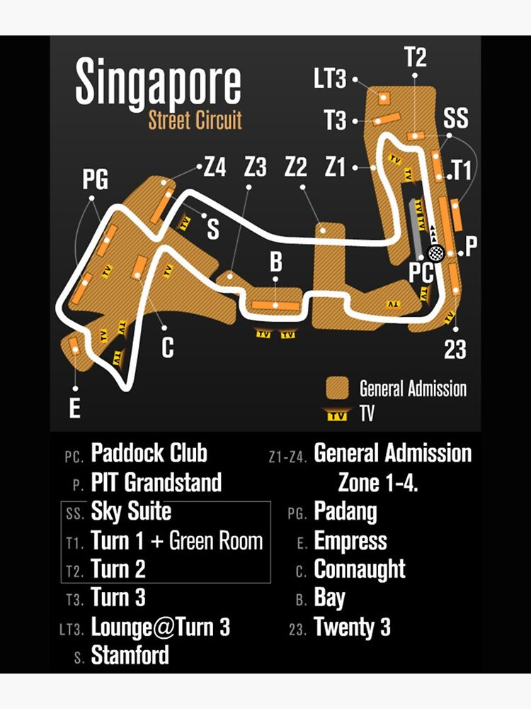"Singapore f1 street circuit " Poster for Sale by GarexDesign | Redbubble