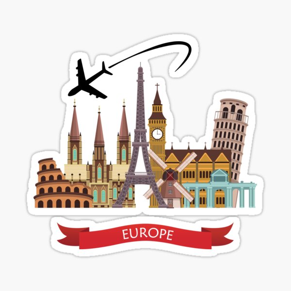 "Travel Around Europe " Sticker for Sale by ArtOfStars | Redbubble