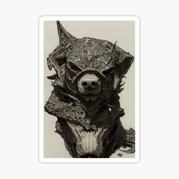 "Samurai Dog of War" Sticker for Sale by UncleFizziwigs | Redbubble