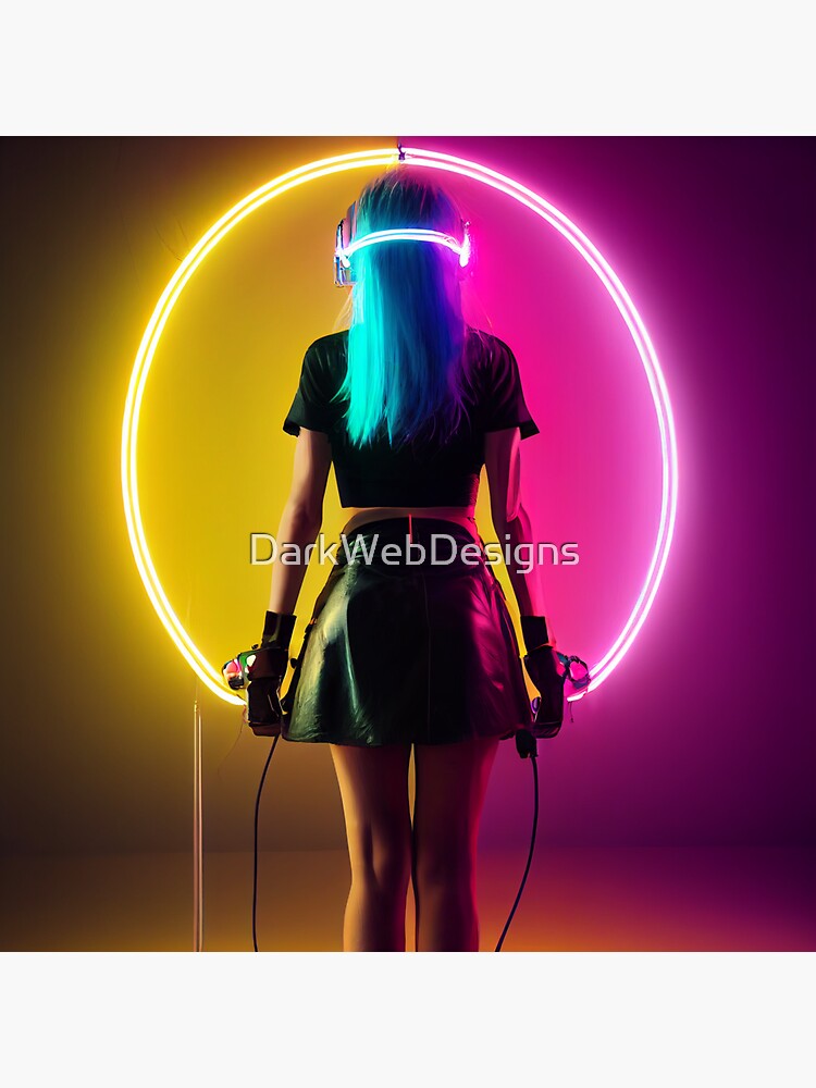 "Cyber Chick" Sticker for Sale by DarkWebDesigns | Redbubble