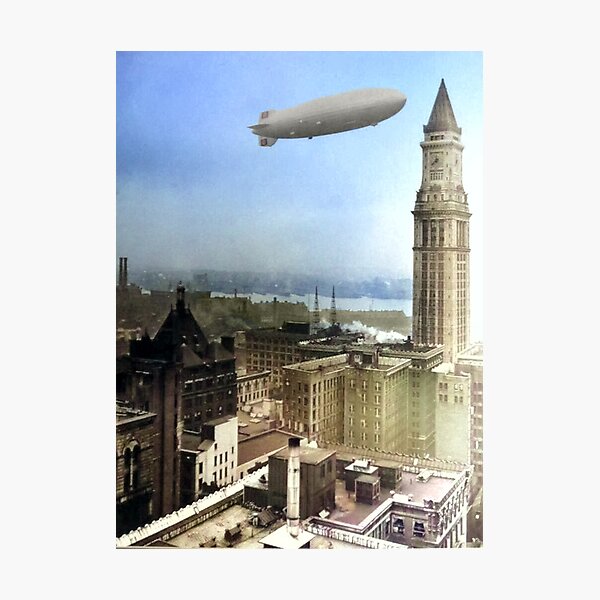 "The Hindenburg flying over Boston - History Colorized" Photographic ...