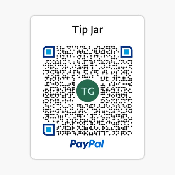 "Paypal QR Code Tip Jar" Sticker for Sale by Hoondini | Redbubble