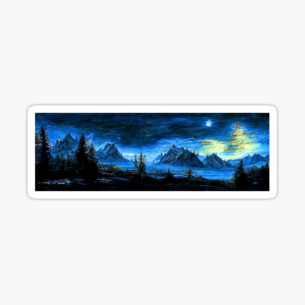 "night landscape, northern landscape, siberia" Sticker for Sale by ...