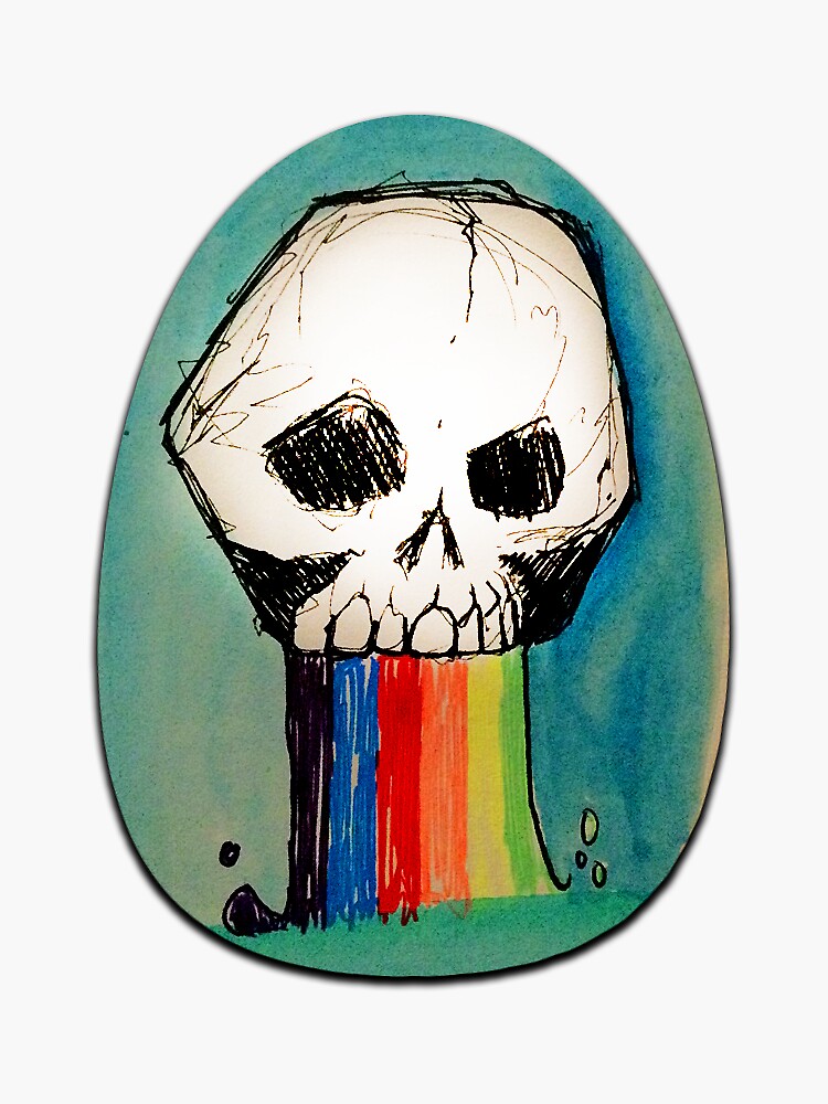 "Rainbow Puking Skull" Sticker for Sale by ArtistByron | Redbubble