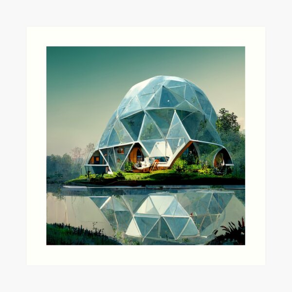 "GEODESIC DOME HOUSE" Art Print for Sale by LuxArteStudio | Redbubble