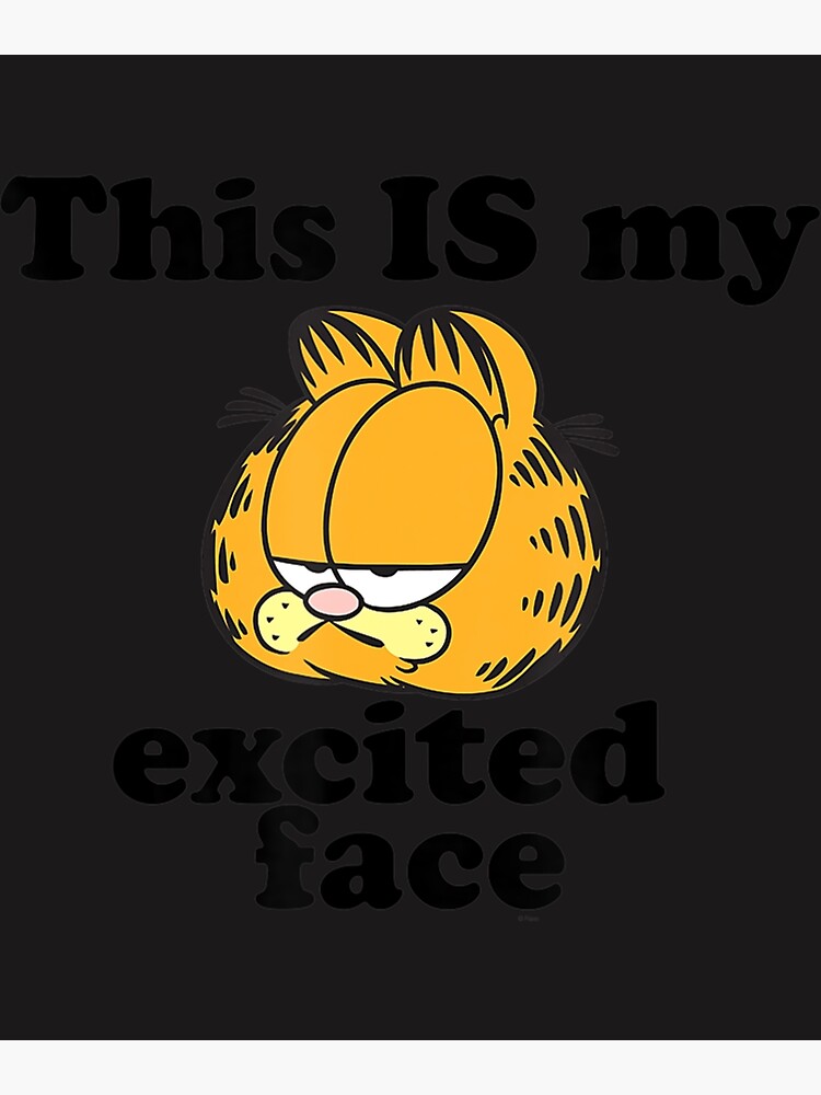 "Garfield This Is My Excited Face " Poster for Sale by okieokeke8 ...