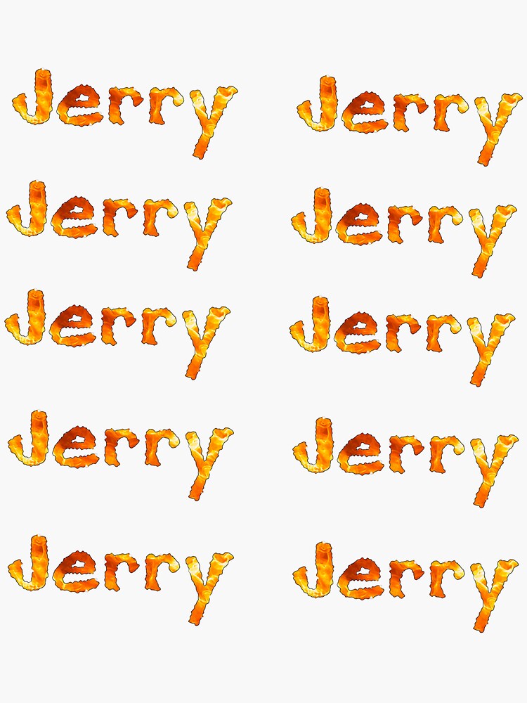 "Jerry flames name sticker pack." Sticker for Sale by tshirtsmash ...