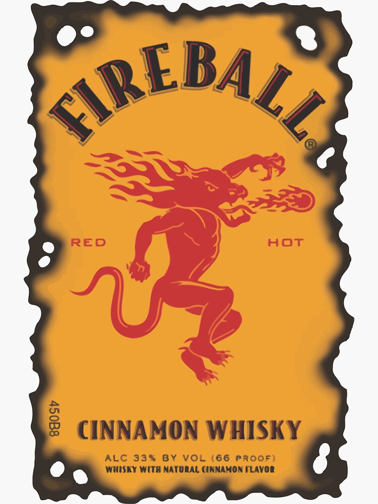 "FIREBALL CINNAMON WHISKY" Sticker for Sale by evansa245 | Redbubble