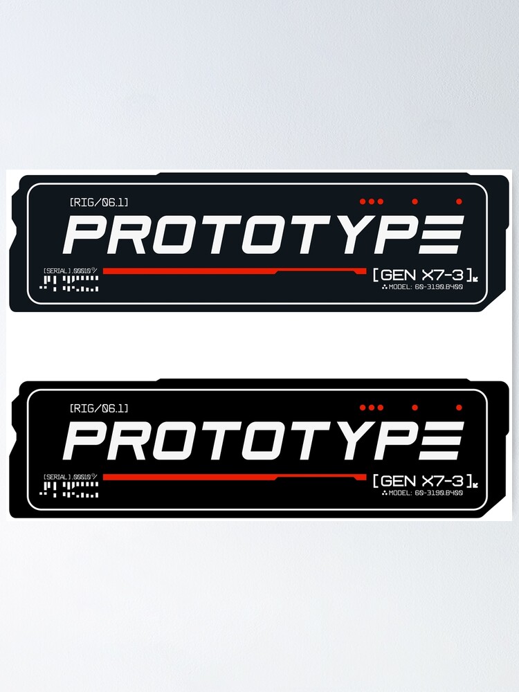 "Prototype decal label Set " Poster for Sale by Dr-Evil | Redbubble