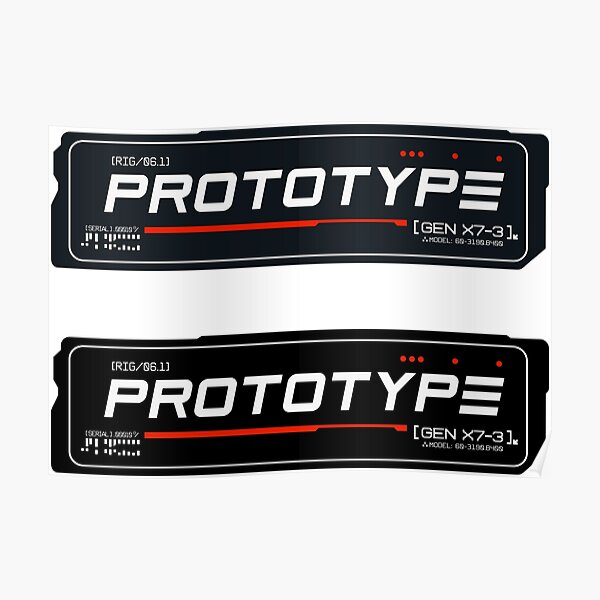 "Prototype decal label Set " Poster for Sale by Dr-Evil | Redbubble