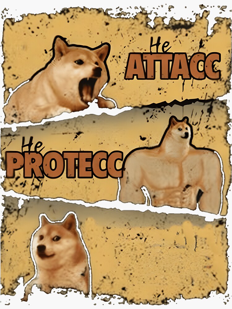 "He Attacc He Protecc Funny Meme Swole Buff Doge And Doge Cheems Shiba Inu s For Doge Lovers E ...