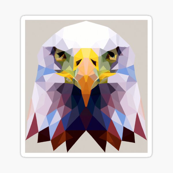 "Eagle face in Polygons" Sticker for Sale by KateBoon | Redbubble