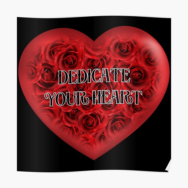 "AOT Motto Heart with Roses (on Black)" Poster for Sale by epinkb ...