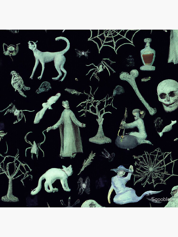 "Halloween Witch Pattern | Spooky Scary Skeletons Skulls Ghosts Spiders ...