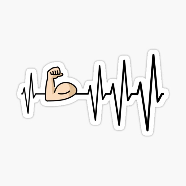 "The gym raises my pulse!" Sticker for Sale by TrasgoDesign | Redbubble