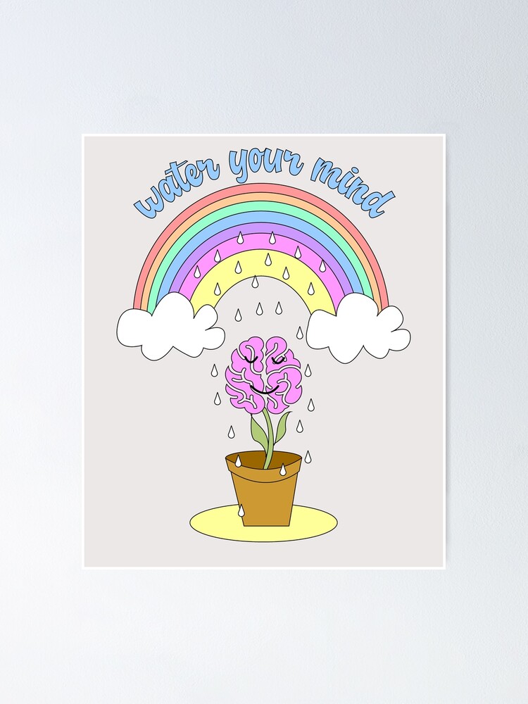 "Water your mind - watering my brain - inspirational quotes - cute ...