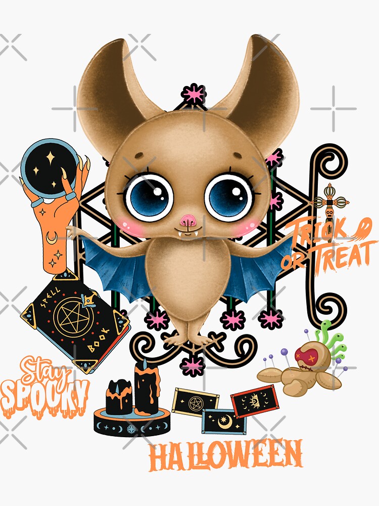 "Stay Spooky Voodoo Halloween Bat Illustrated Digital Design V4 ...