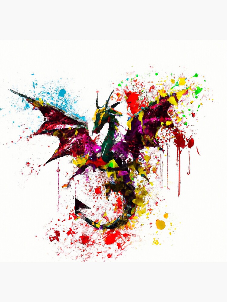 "Flying dragon in paint splatter" Art Print for Sale by KateBoon ...