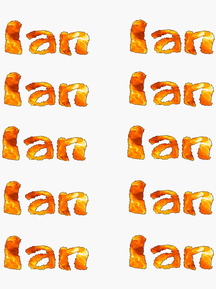 "Ian flames name sticker pack." Sticker for Sale by tshirtsmash | Redbubble