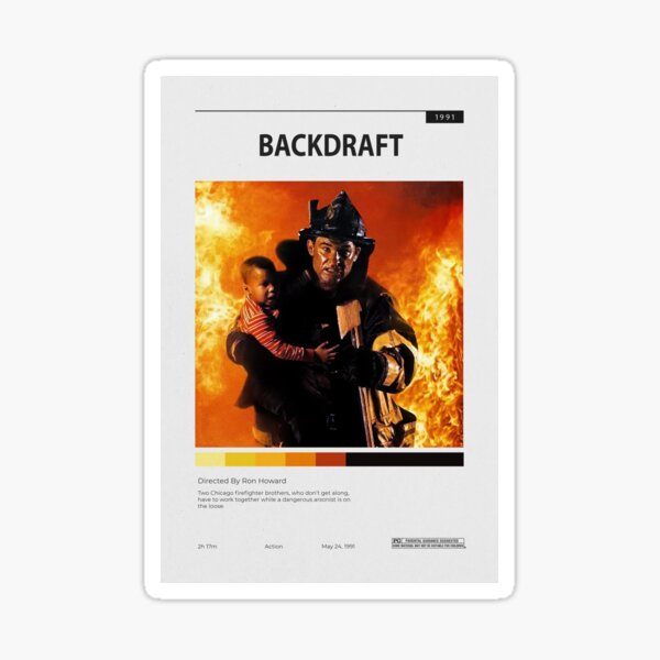 "BACKDRAFT movie poster 1991, Drama/Thriller/Action" Sticker for Sale ...