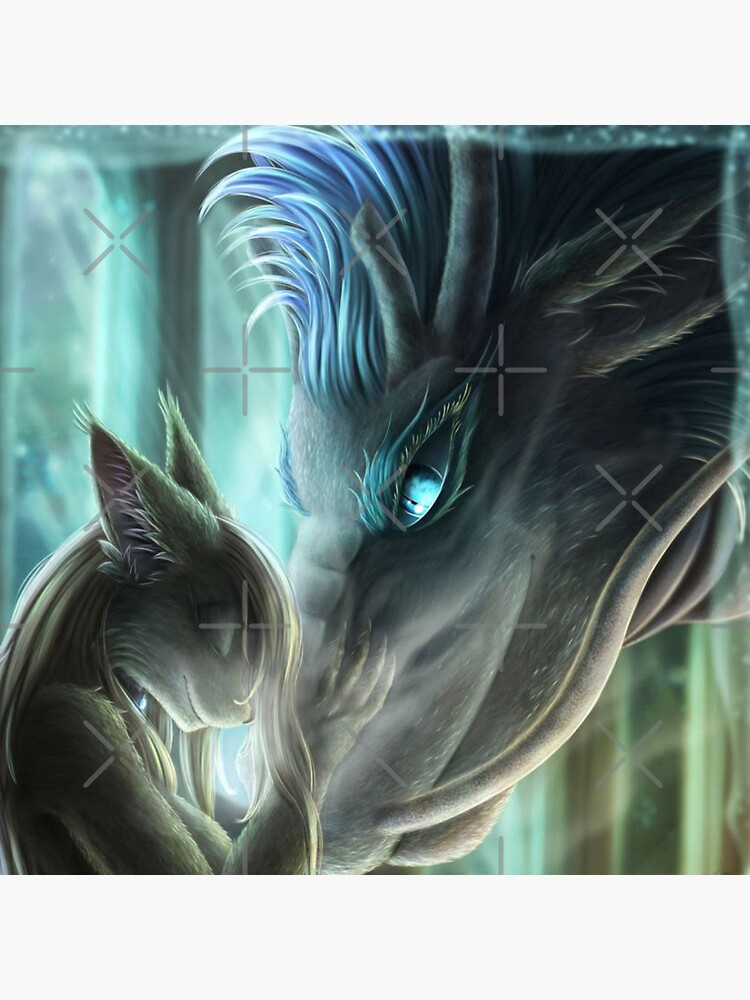 "Mama Wolf With Baby Wolf Embracing Love Classical" Sticker for Sale by ...