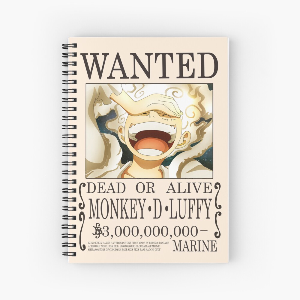 "Wanted new bounty poster Monkey D Luffy Gear 5 Joy Boy" Spiral ...