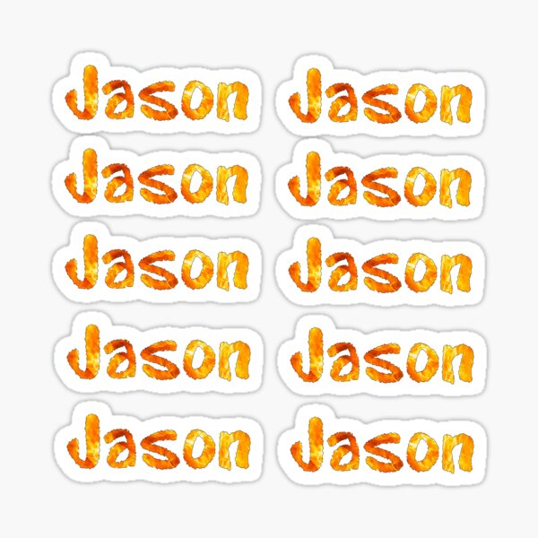 "Jason flames name sticker pack." Sticker for Sale by tshirtsmash ...