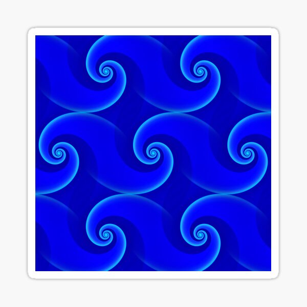 "pattern and design in royal blue with neon glowing edges" Sticker for ...