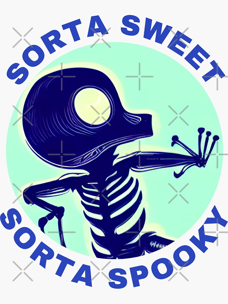 "Sorta Sweet Sorta Spooky Skeleton - funny design" Sticker for Sale by ...