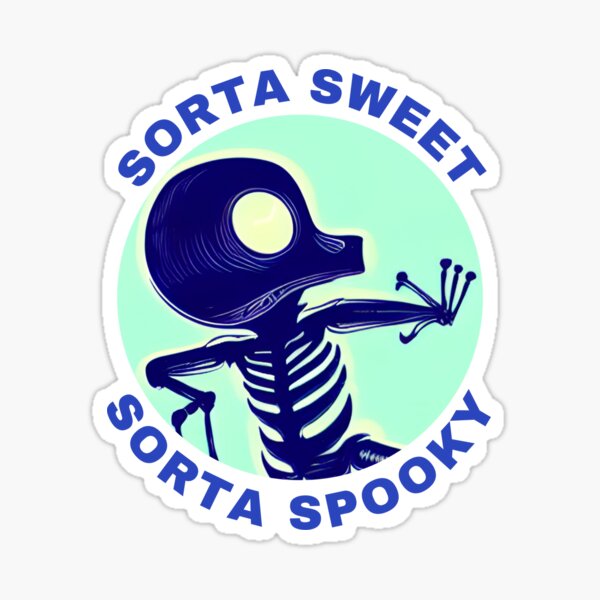 "Sorta Sweet Sorta Spooky Skeleton - funny design" Sticker for Sale by ...
