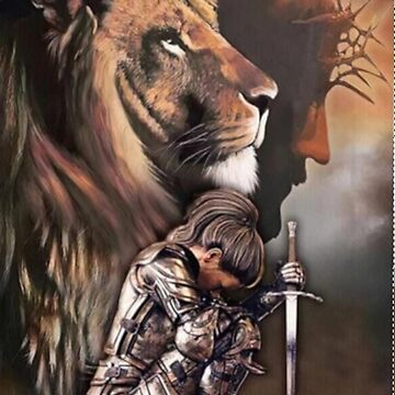 "Lady Warrior the Lion and Jesus Christ" Canvas Print for Sale by ...