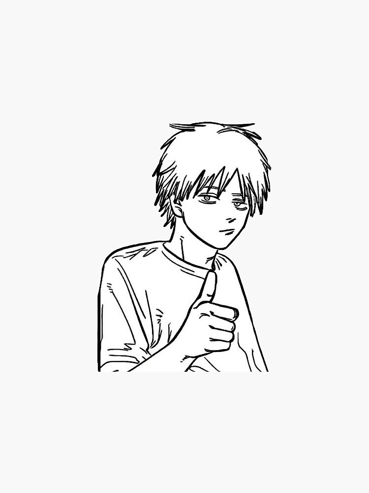 Denji Chainsaw Man Anime Sticker For Sale By Yabaisticker Redbubble