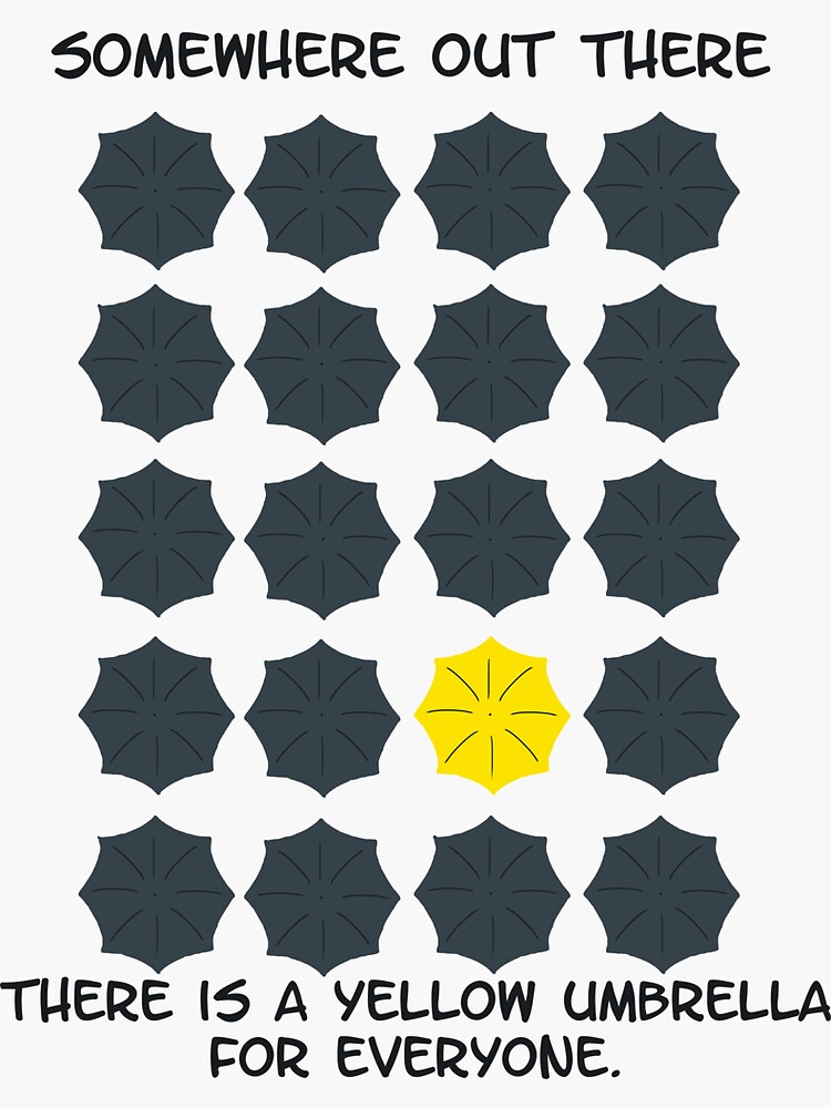 "Yellow umbrella" Sticker by Nixilei | Redbubble