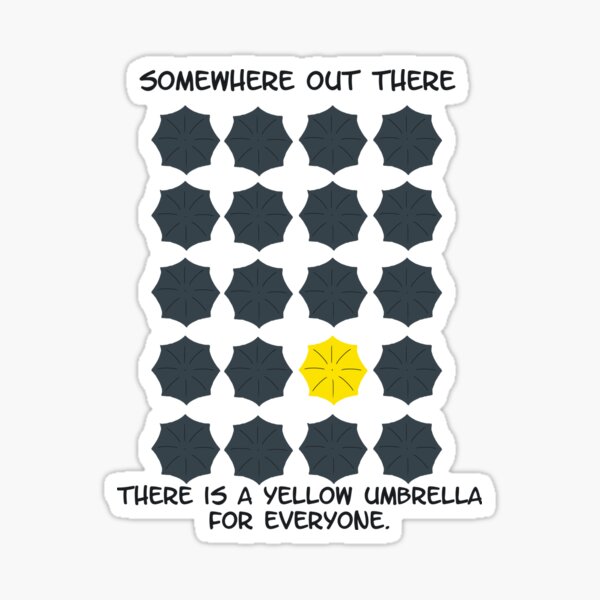 "Yellow umbrella" Sticker by Nixilei | Redbubble